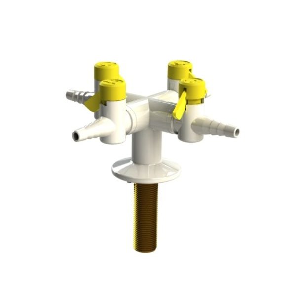 Bench Mounted Laboratory Four Outlet Drop Lever Gas Tap